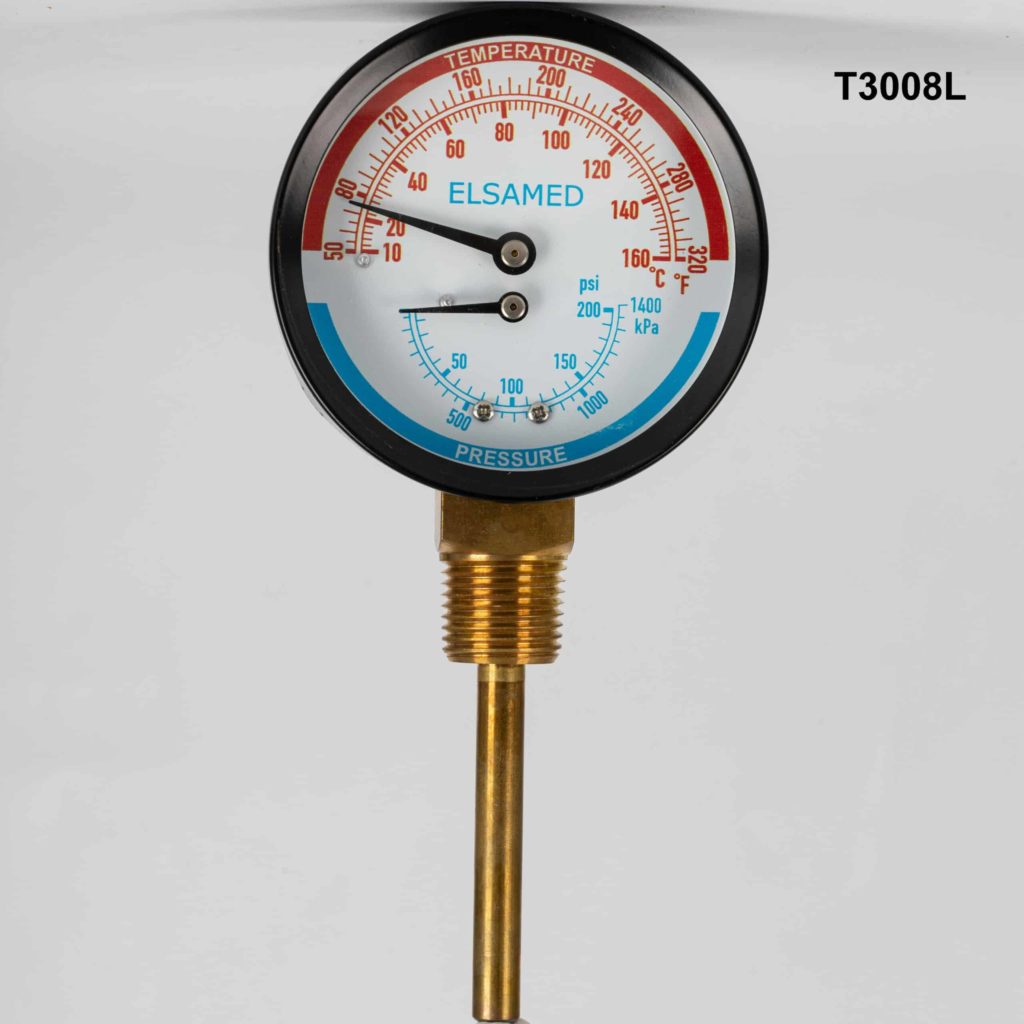 3″ Steam Boiler Tridicator Thermometer Pressure Gauge3" Steam Boiler ...
