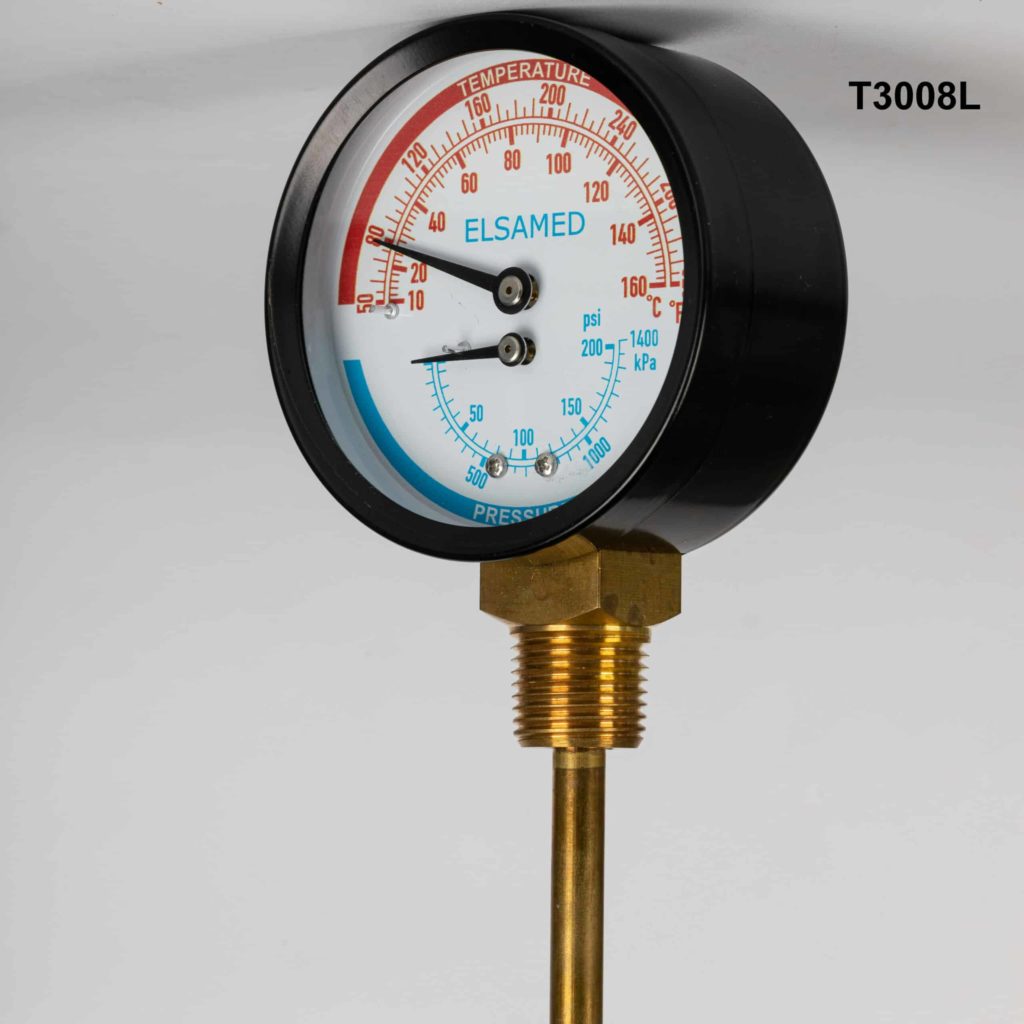 3″ Steam Boiler Tridicator Thermometer Pressure Gauge3" Steam Boiler ...